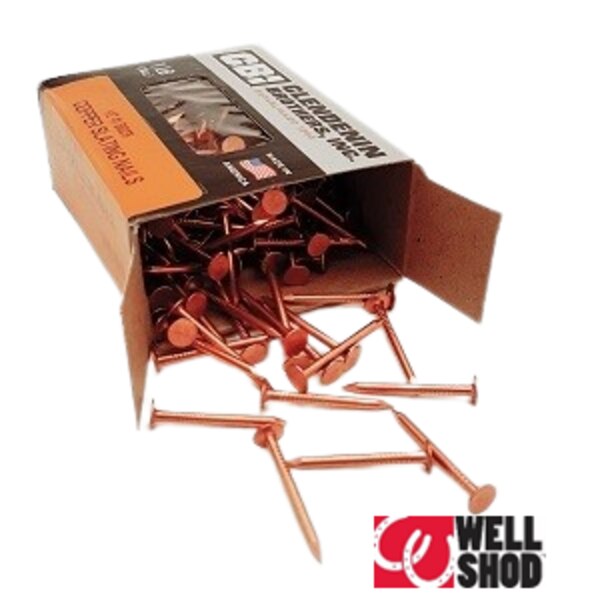 Copper Slating Nails 1lb #10 Smooth | Well-Shod